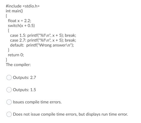 Solved Include Int Main Float X Switch X Chegg