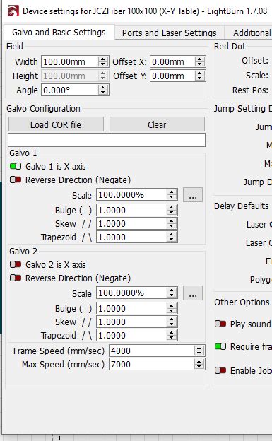 Lightburn Engraving Speed Wont Set Higher Than 7000mmsec Galvo Lightburn Software Forum
