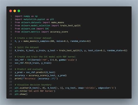 How Do You Use Svc With Rbf Kernel For Classification On A Non Linear Dataset In Scikit Learn