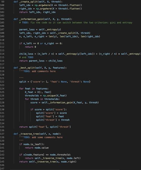 solved fill in the missing code inside the todo sections