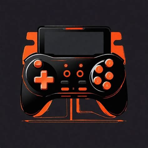 Premium Photo A Black Controller With A Red And Orange Design On The Bottom