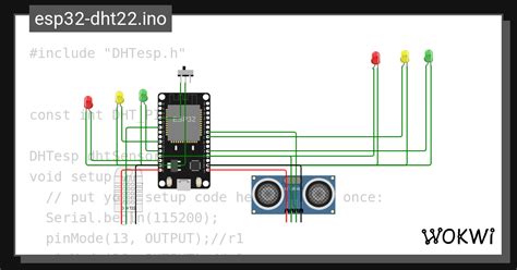 Ultra Sonic Traffic Light Wokwi Esp32 Stm32 Arduino Simulator