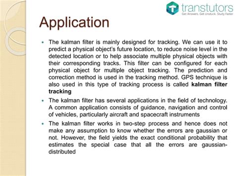 Kalman Filter Statistics Pptx Physics Science