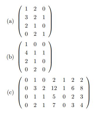 Solved Find The Rank Of The Following Matrices If The Chegg