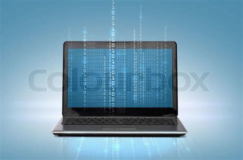 Laptop Computer With Code On Screen Stock Image Colourbox