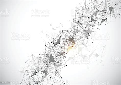 추상적인 기하학적 다각형 공간 배경 연결 점 들과 라인 벡터 일러스트 레이 션 0명에 대한 스톡 벡터 아트 및 기타 이미지 0명 3차원 형태 개념 Istock