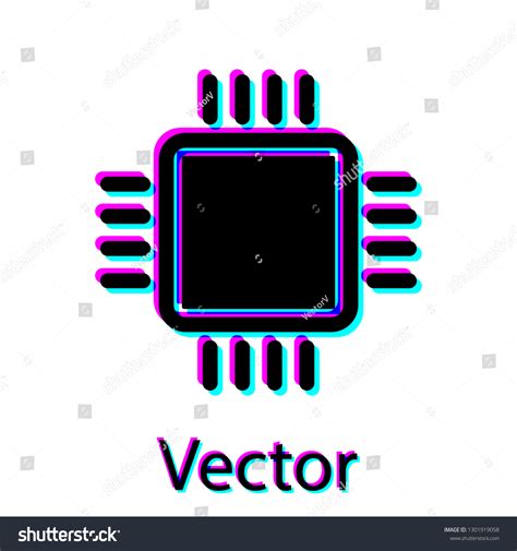 Black Computer Processor Microcircuits Cpu Icon Stock Vector Royalty Free 1301919058