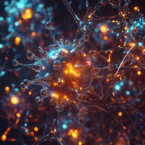 Detailed 3d Visualization Of A Virus Structure With Glowing Molecular Details And Intricate Rna