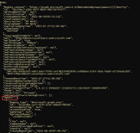 Get Mggroup Returns Owners Property Only With Expandproperty · Issue 1846 · Microsoftgraph