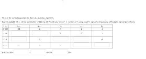 Solved Fill In All The Blanks To Complete The Extended