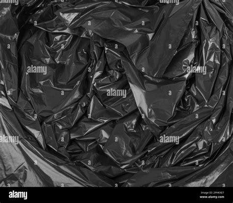 Crumpled Garbage Bag Texture Background Wrinkled Trash Package Pattern
