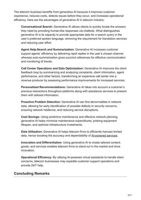 Generative Ai In Telecom Use Cases Amp Benefitspdf