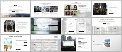 웹 사이트 디자인 프리젠 테이션 포트폴리오를위한 벡터 템플릿 프레젠테이션 슬라이드 전단지 전단지 브로셔 보고서 템플릿 라인