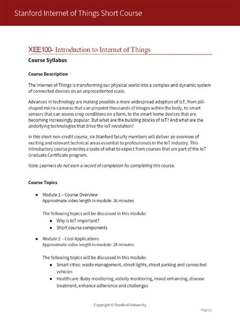 Iot Stanford Course Pdf