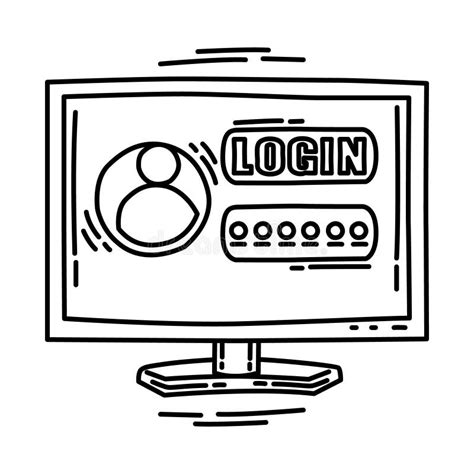 account password icon doodle hand drawn or outline icon style stock vector illustration of
