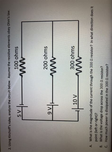 solved 2 using kirchoff s rules analyze the circuit below