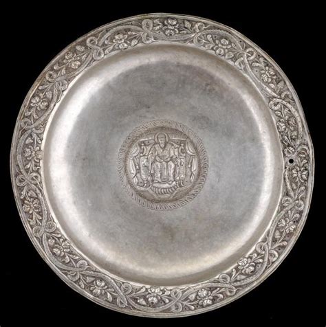 Ενεπίγραφος ασημένιος δίσκος με τον Άγιο Σπυρίδωνα Μουσείο Μπενάκη