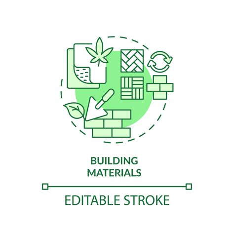 Editable Building Materials Green Icon Concept Isolated Vector Sustainable Office Thin Line