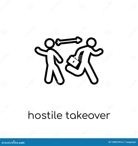 Hostile Takeover Icon Trendy Modern Flat Linear Vector Hostile Stock Vector Illustration Of