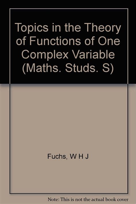 Topics In The Theory Of Functions Of One Complex Variable Buy Online