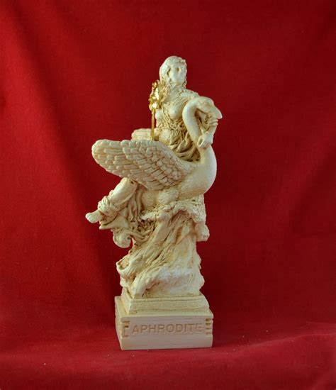 Aphrodite And Swan Greek Statue Love Beauty Goddess Aged Patina New 16