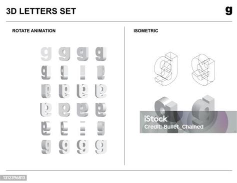 3d G 알파벳 문자 세트 Isomate 와이어 프레임 벡터 3차원 형태에 대한 스톡 벡터 아트 및 기타 이미지 3차원 형태