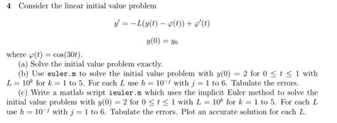 Solved Consider The Linear Initial Value Problem Y Yo Chegg