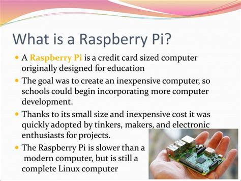 Raspberry Pi Pptx Consumer Electronics Technology And Computing