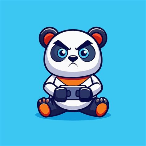 Adorable Angry Panda Ready To Dominate The Gaming World Premium AI Generated Vector