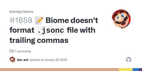 📝 biome doesn t format ` jsonc` file with trailing commas · issue 1659