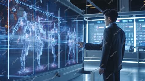 Premium Ai Image Man Works In Datacenter Smart Data Centers