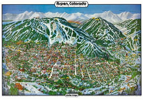 Map Of Downtown Aspen Colorado Colorado Commercial Airports Map Co