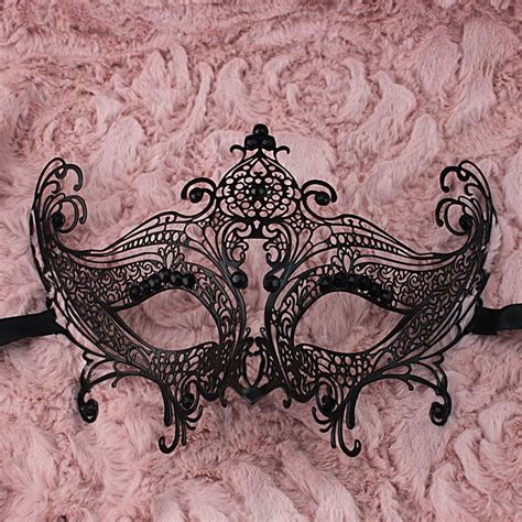 Black Laser Cut Metal Mask Prom Masks Glitter Sequins Masquerade Mask Venetian Mask Costume Mask