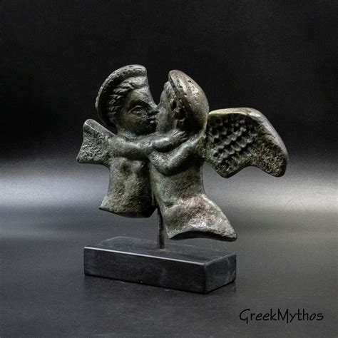 Love Cupid And Psyche Kissing Bronze Statue Ancient Greek God Eros And