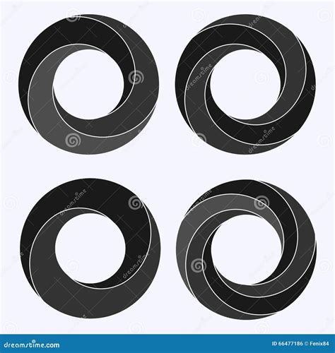 Mobius Strip Circular Shape With Inverted Side Stock Vector Illustration Of Complexity