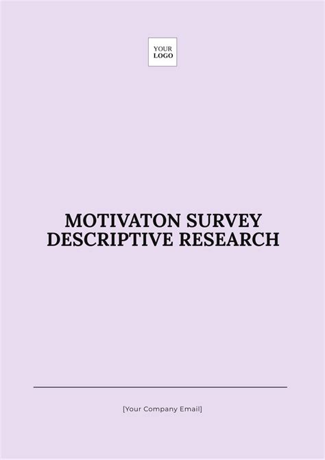 Free Motivation Survey Descriptive Research Template To Edit Online
