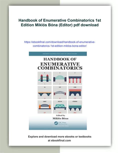 Handbook Of Enumerative Combinatorics 1st Edition Miklós Bóna Editor Pdf