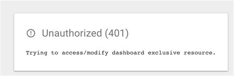 Trying To Accessmodify Dashboard Exclusive Resource · Issue 4444