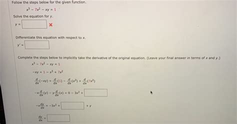 Solved Follow The Steps Below For The Given Function