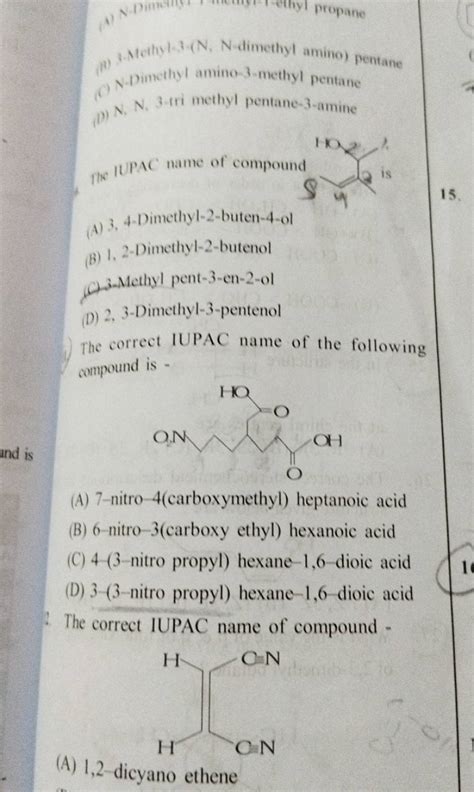 The Correct Iupac Name Of The Following Compound Is O Ncccc1cc O Oc C