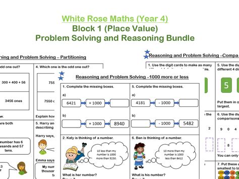 White Rose Maths Year 4 Place Value Problem Solving And Reasoning Practice Bundle