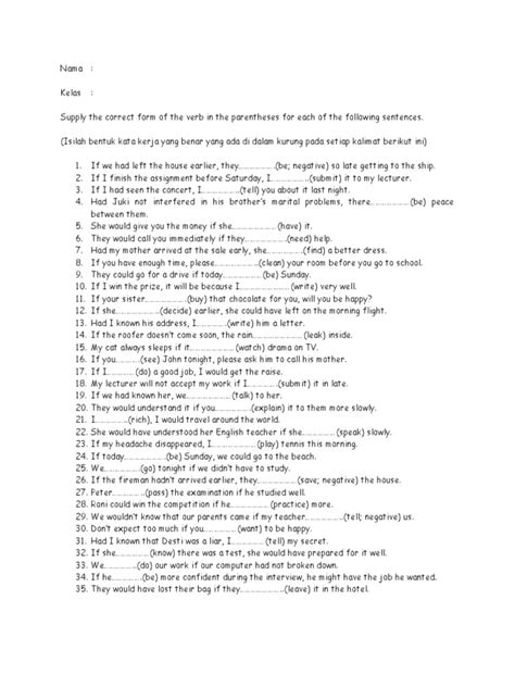 Conditional Latihan Pdf