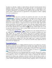 Understanding Sampling Error And Nonsampling Error In Research Course Hero