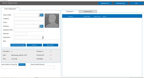 microsoft access visitor check in out database template