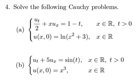Solved Solve The Following Cauchy Chegg