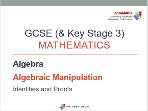 Apt4maths Identities And Proofs Powerpoint For Gcse Maths Lesson 8 Of 8
