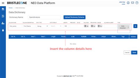 Data Dictionary Dashboard
