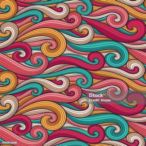 초록 물결 라인 완벽 한 패턴입니다 유기 꽃 벡터 일러스트입니다 밝은 배경 컬렉션을 완벽 하 게 기와 화려한 개체 그룹에 대한 스톡 벡터 아트 및 기타 이미지 Istock