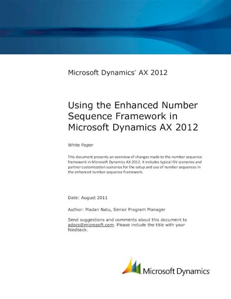 pdf using the enhanced number sequence framework in microsoft · microsoft dynamics ax 2012