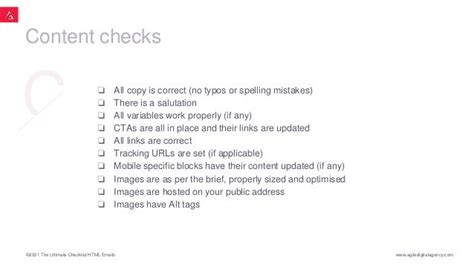 The Ultimate Checklist To Html Emails Ppt